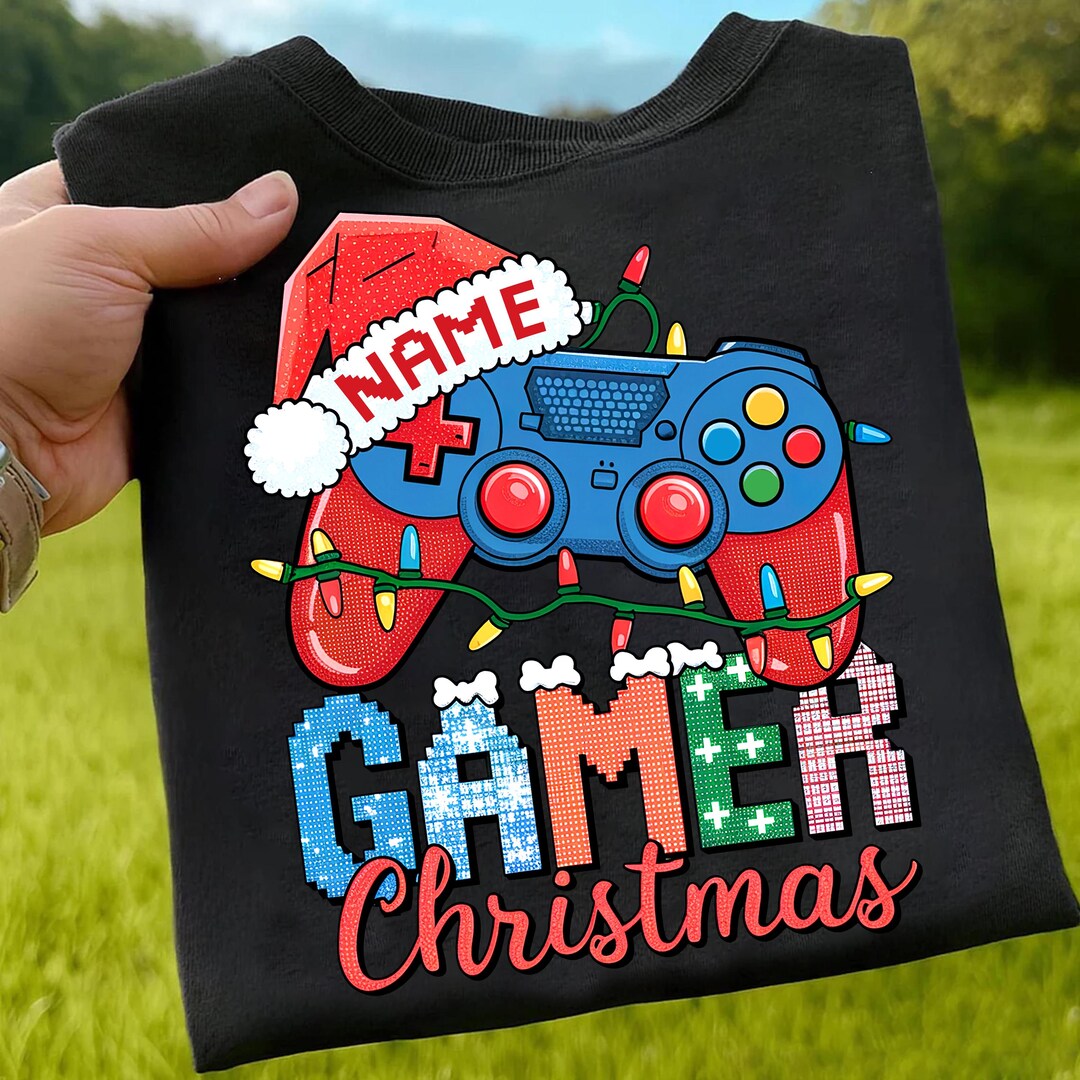 Personalized Gamer Christmas Controller PNG, Kids Christmas Gamer ...