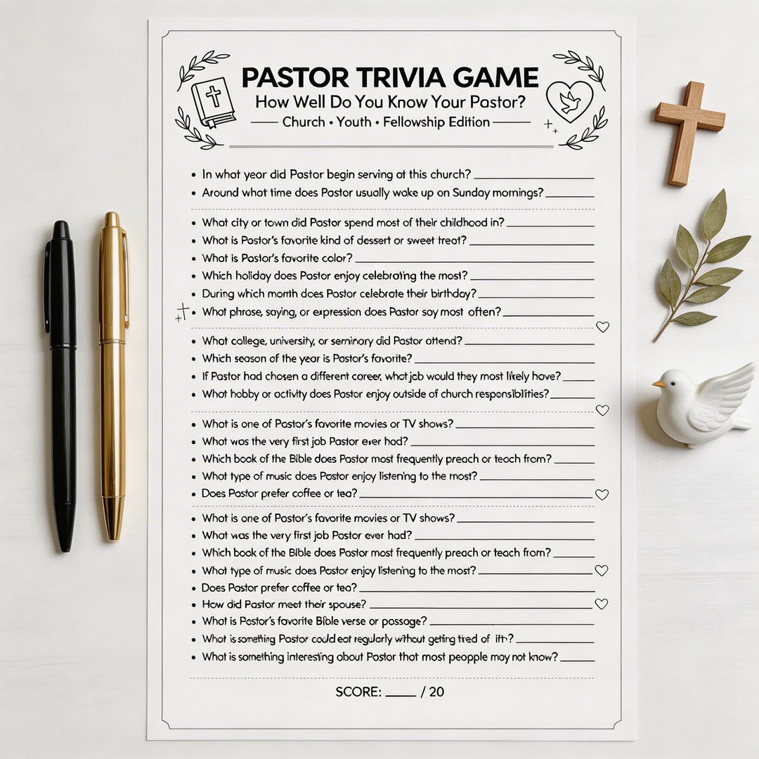 Pastor Trivia Game, How Well Do You Know Pastor?, Church Fellowship ...