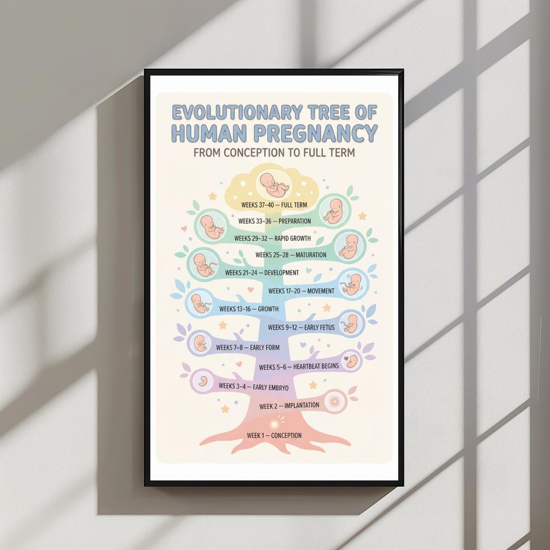 Pregnancy Gift for Expecting Moms, Fetal Development Art, New Mom ...