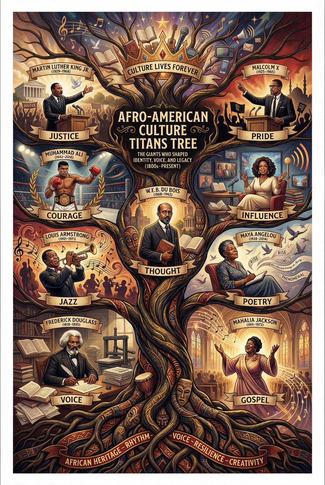 Black History Month Titans Tree Art Print (digital Download or Print ...