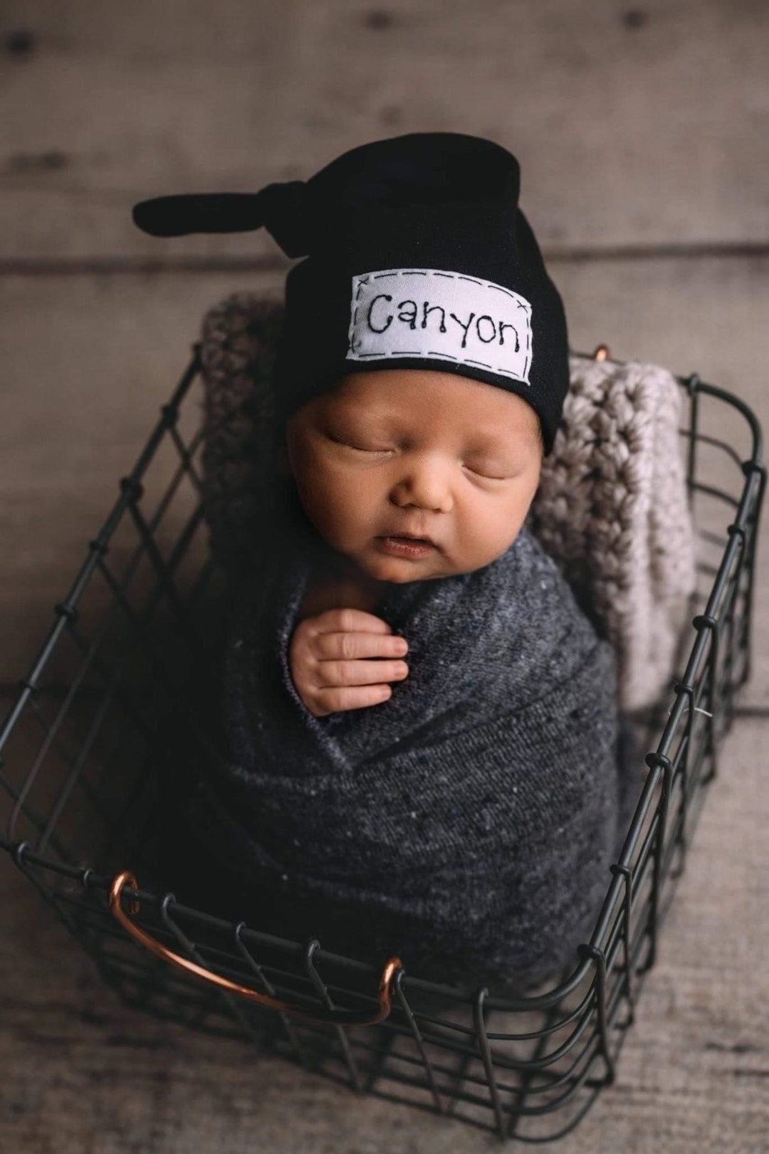 BLACK: Newborn Hat-personalized Baby Hat-baby Name Hat-newborn Name Hat ...