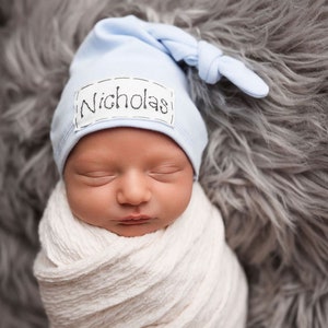 BABY BLUE: Newborn Hat, Personalized Baby Hat, Name Hat, Personalized ...