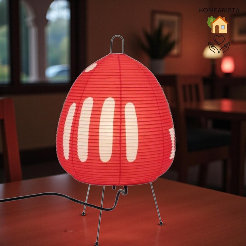 Rice Paper Table Lamp, Retro Japanese Style, Minimalist Bedside Decor ...