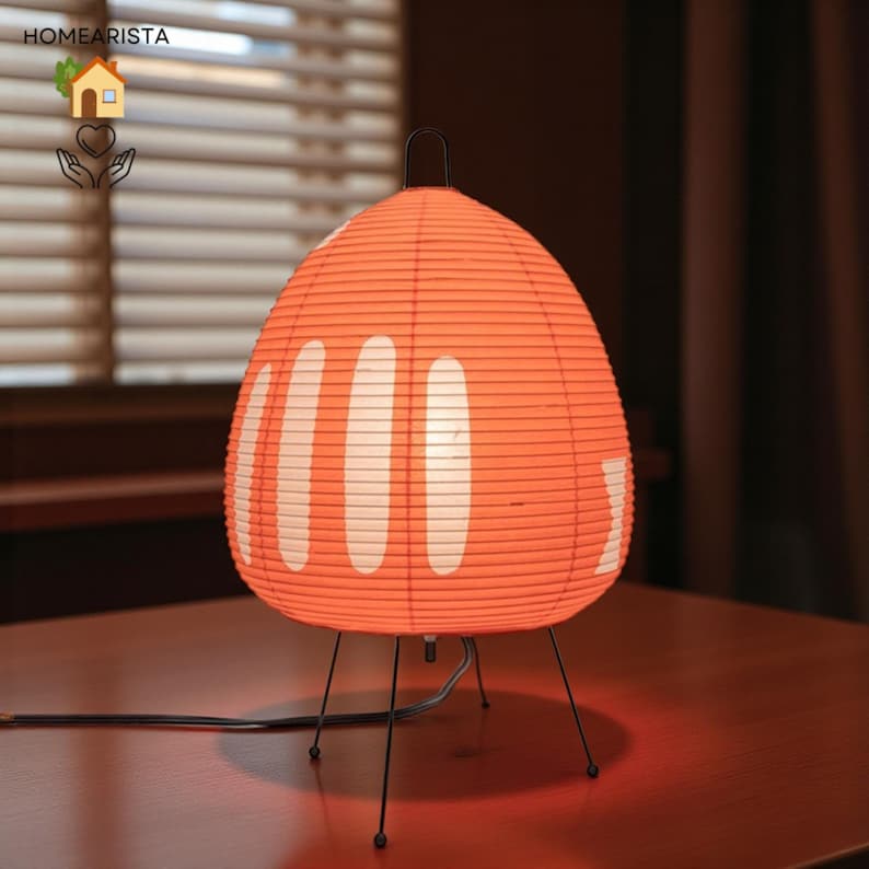 Rice Paper Table Lamp, Retro Japanese Style, Minimalist Bedside Decor ...