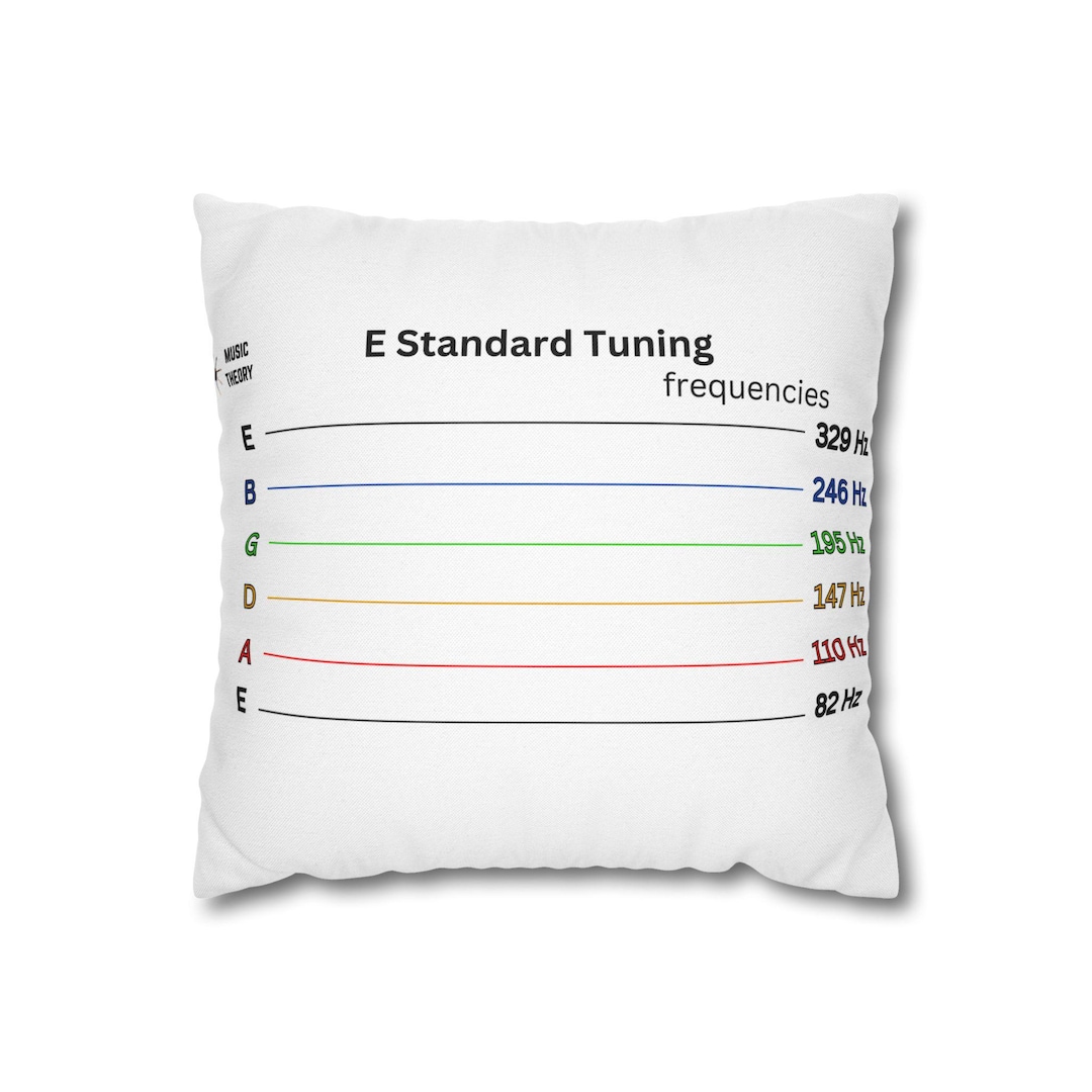 E Standard Tuning Frequencies Pillowcase | Guitar String Note Diagram ...