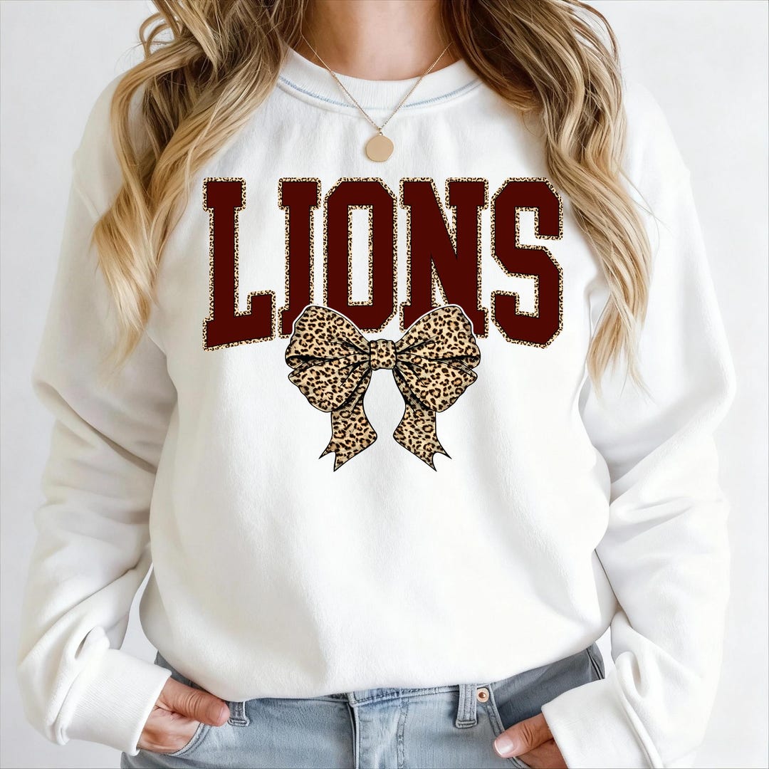 Lions Bow PNG: Leopard Bow Team Spirit Design (digital Download) - Etsy