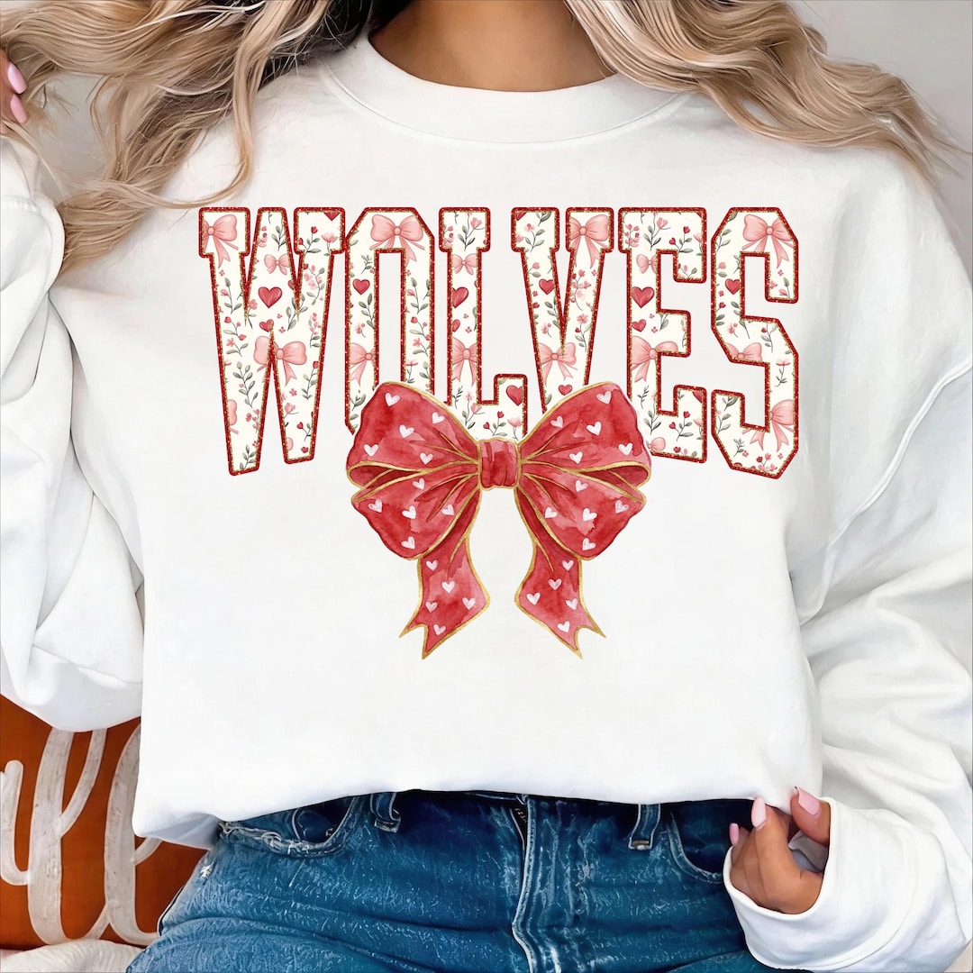 Wolves Bow PNG, Valentine Mascot, Digital Download File, Sublimation ...