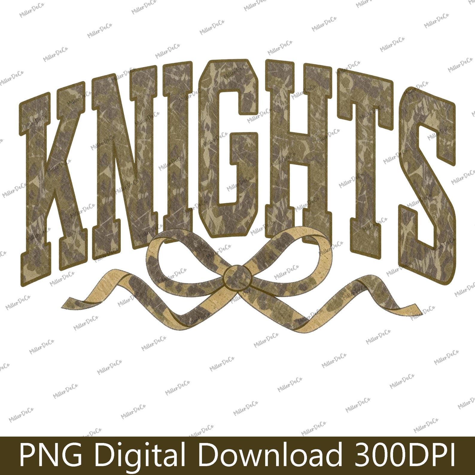 Knights Camo Bow PNG: Mascot Sublimation Design (digital Download) - Etsy