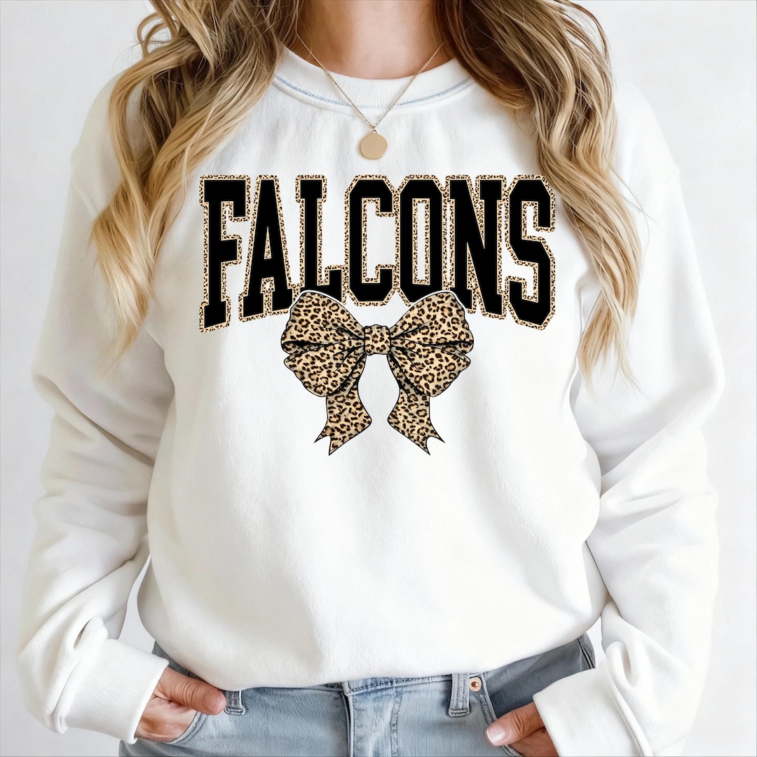 Falcons Leopard Bow PNG: Coquette Team Spirit Graphic (digital Download ...