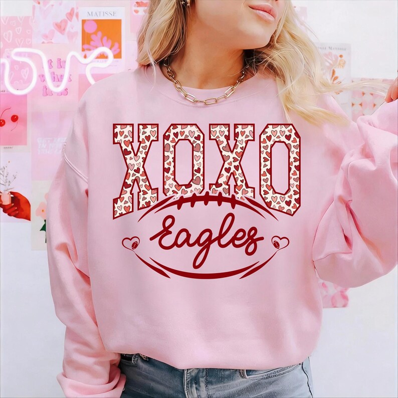 Eagles Valentine PNG, XOXO Football, School Spirit (digital Download ...