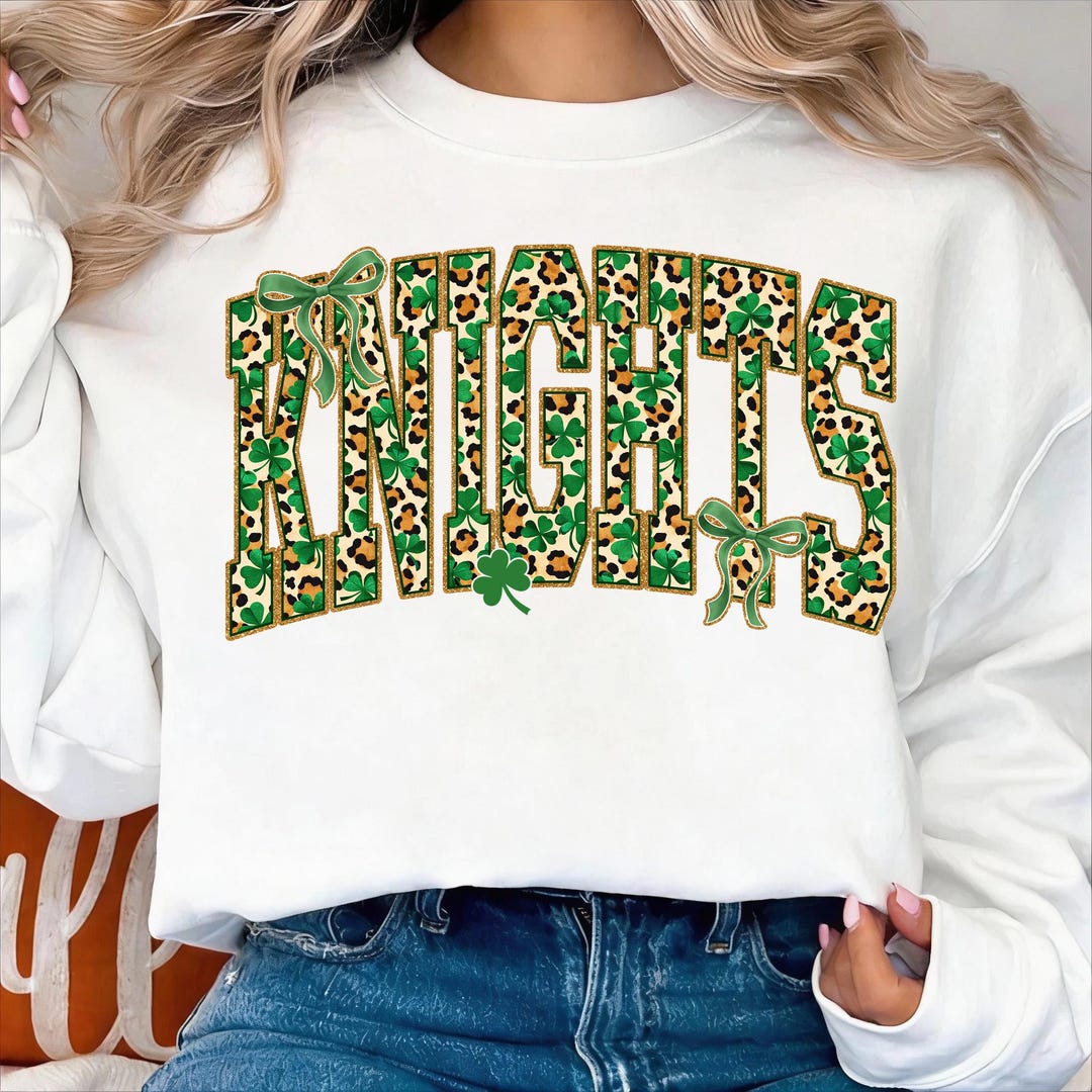 Knights St Patricks Day PNG, Leopard Shamrock Clover Design (digital ...