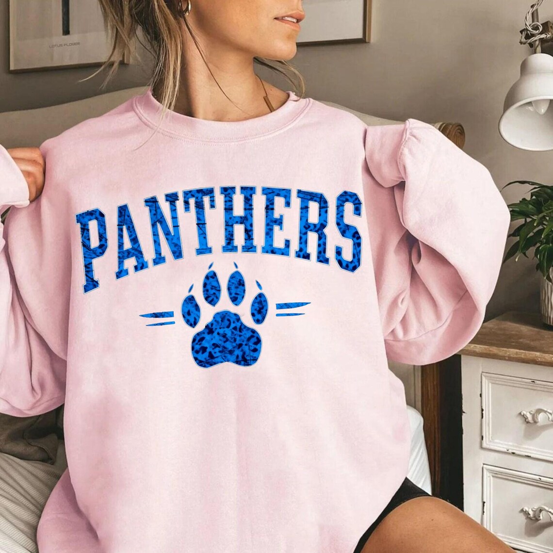 Blue Leopard Print Panthers PNG | Mascot Paw, School Spirit (digital ...