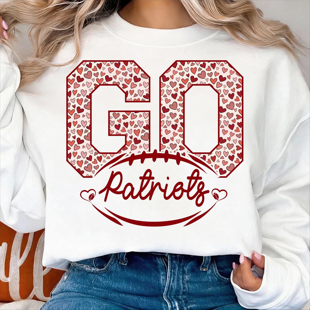 Go Patriots PNG, Varsity Heart Print Football, Valentine Mascot Design ...