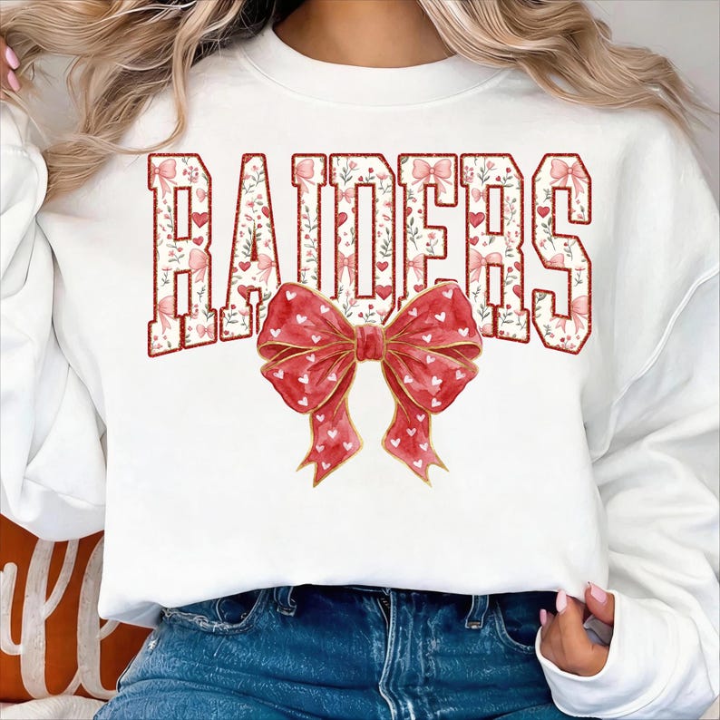Raiders Bow PNG, Valentine Mascot, Digital Download File, Sublimation ...