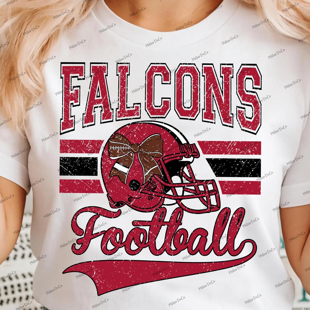 Falcons Football Helmet PNG: Retro Varsity Gameday Graphic (digital ...