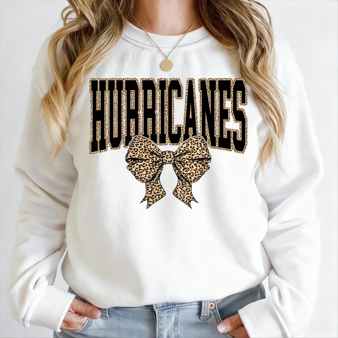Hurricanes Mascot PNG, Leopard Bow , School Spirit Team Pride Shirt ...