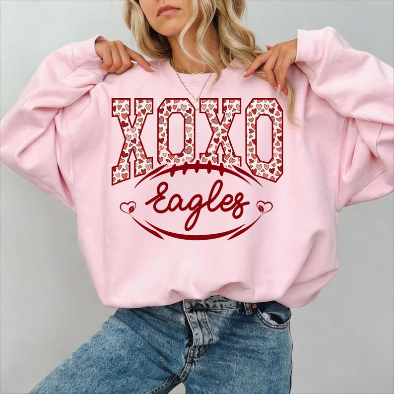 Eagles Valentine PNG, XOXO Football, School Spirit (digital Download ...