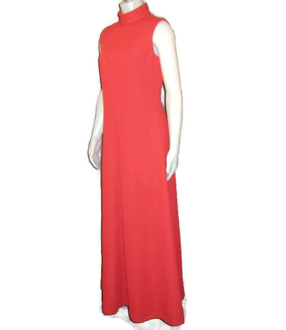 Vintage 1970s Sleeveless Red Summer Maxi, 70s Flare… - Gem