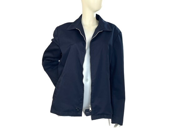 Vintage 1980s Blue Gas Station Jacket, 80s Dark Blue … - Gem
