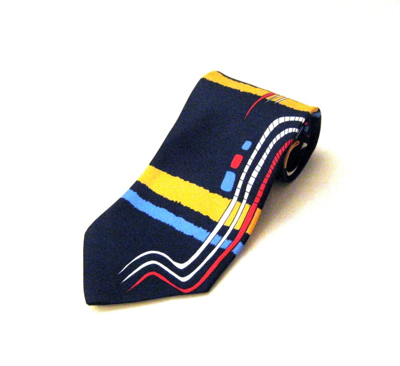 60s Wide Print Tie Vintage 1960s MOD Tie | Etsy