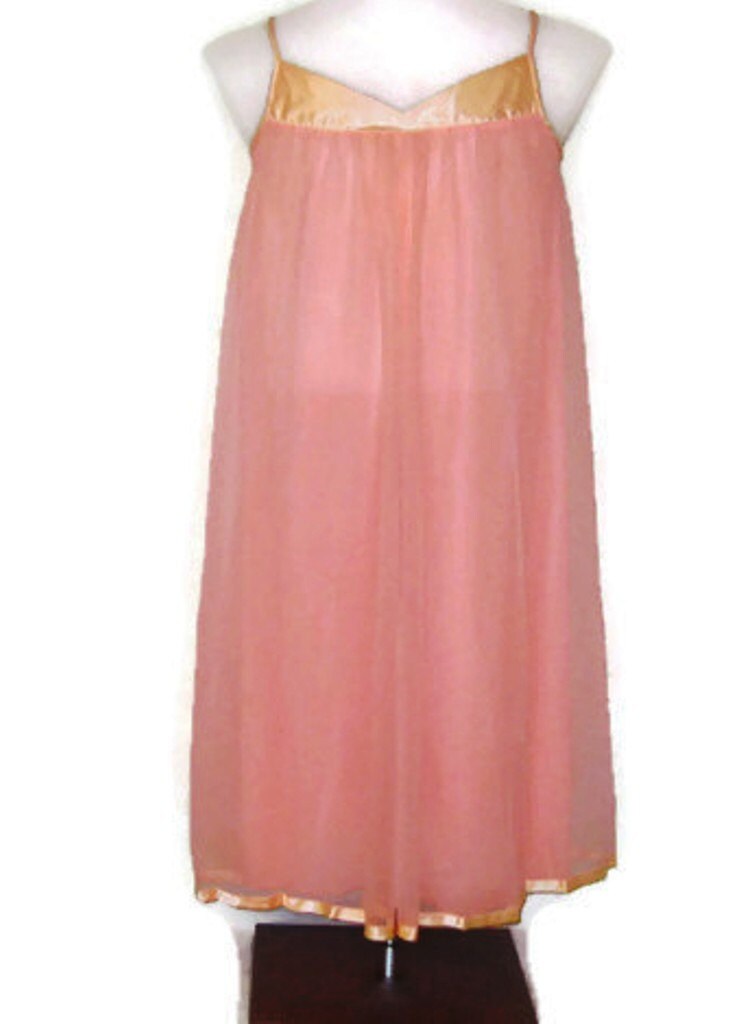 60s Short Chiffon Nightie, Vintage 1960s Bright Pink Negligée - Etsy