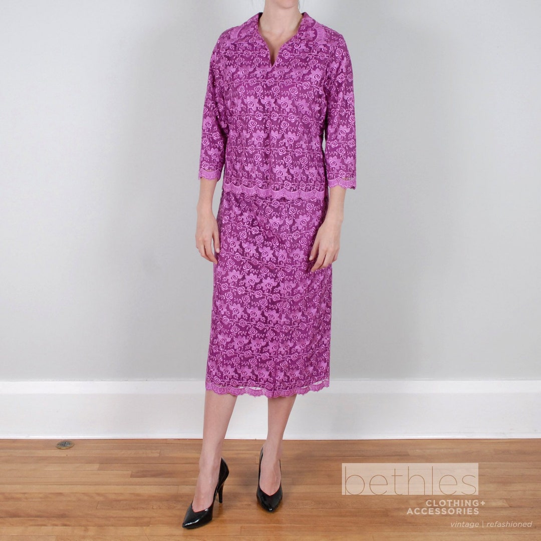 1960s Pink Lace Suit Vintage 60s Pink Lace Jacket and Skirt - Etsy