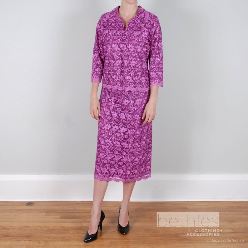 1960s Pink Lace Suit Vintage 60s Pink Lace Jacket and Skirt - Etsy