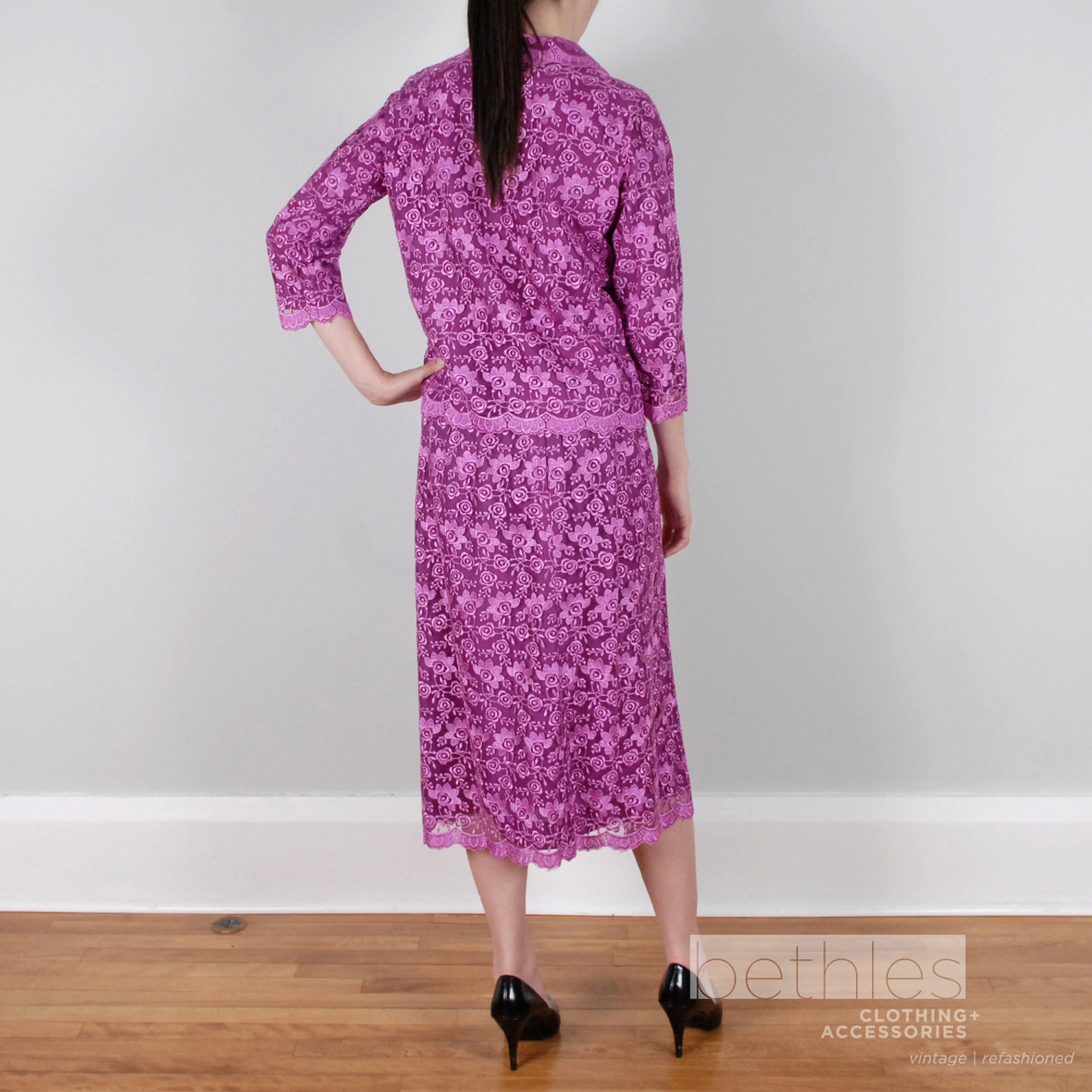 1960s Pink Lace Suit Vintage 60s Pink Lace Jacket and Skirt - Etsy