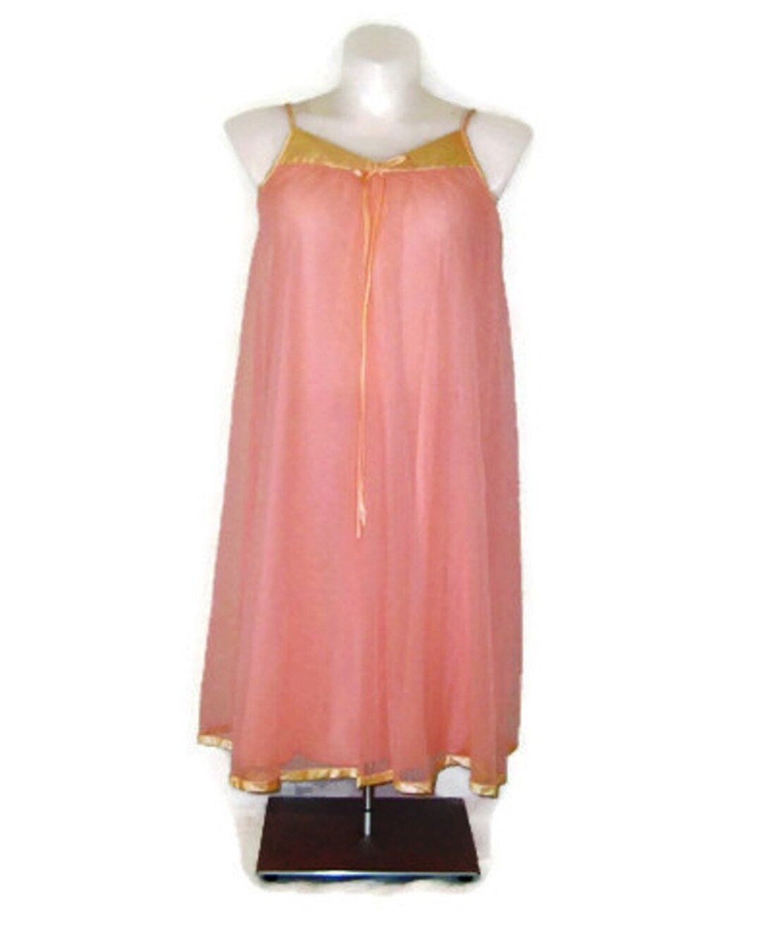 60s Short Chiffon Nightie, Vintage 1960s Bright Pink Negligée - Etsy