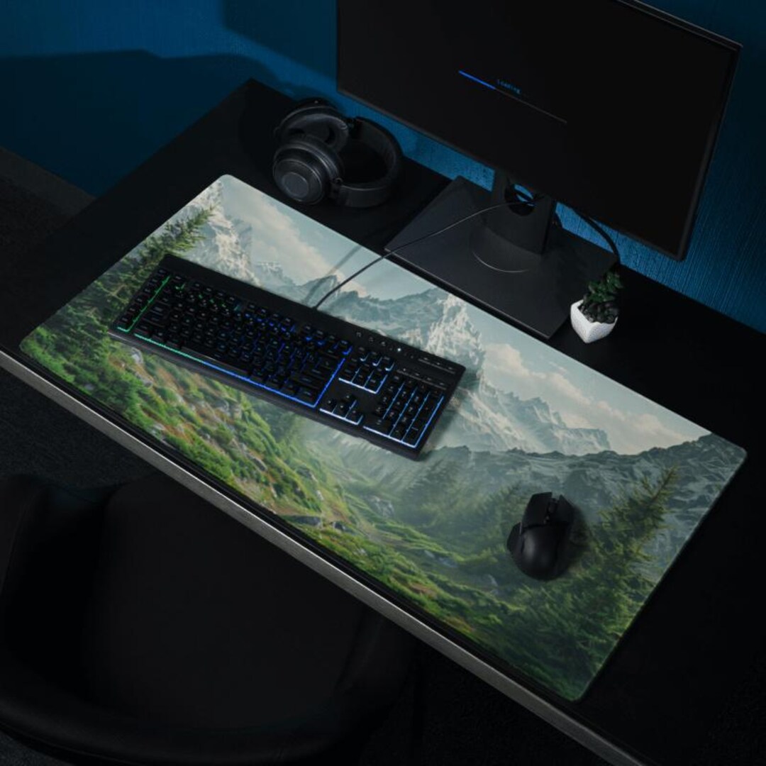 Mountain Pine Forest Desk Mat | Scenic Landscape Mousepad - Etsy