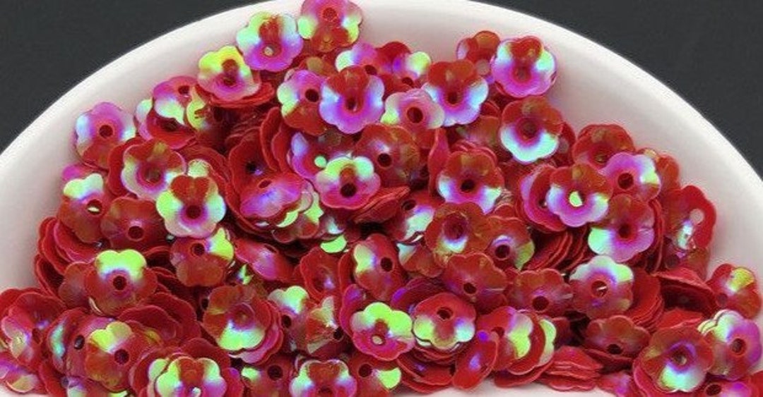 Sequins 6mm Red Cup Flower Sequins 200 PCS - Etsy