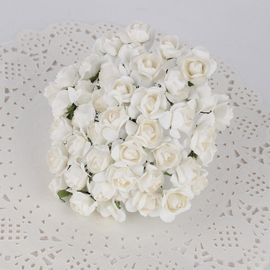 Paper Roses-white Paper Roses-2 Bundles (24 Roses) - Etsy