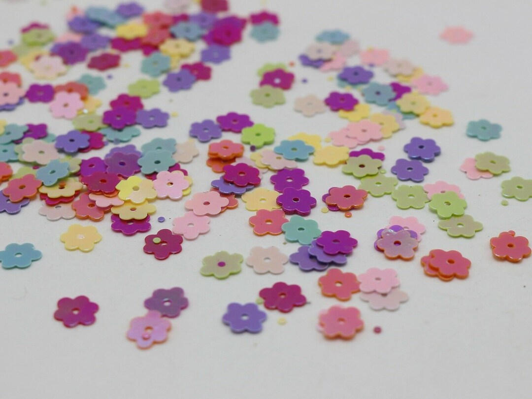 6mm Flower Sequins- Assorted Colors-300 PCS - Etsy
