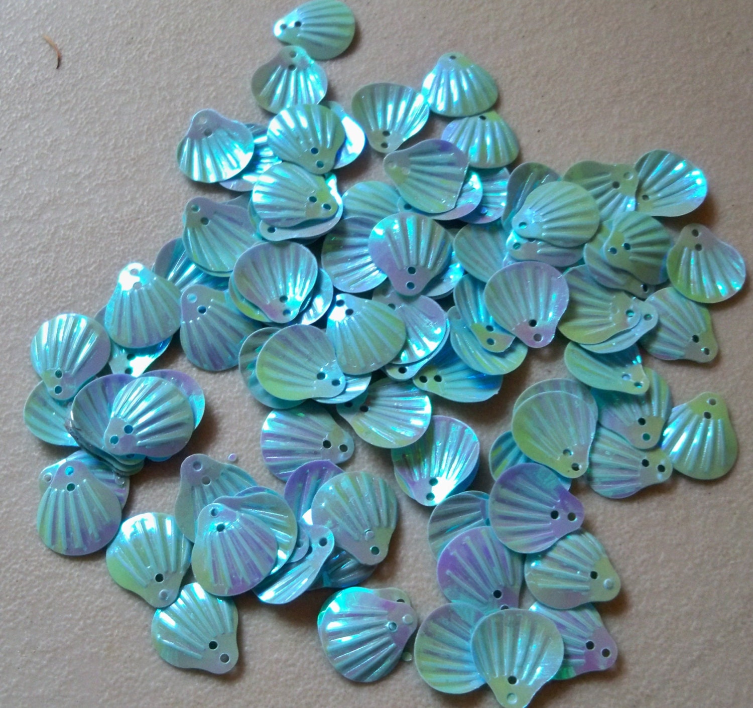 200 PCS. Blue Sequins-sea Shells-12x14mm - Etsy