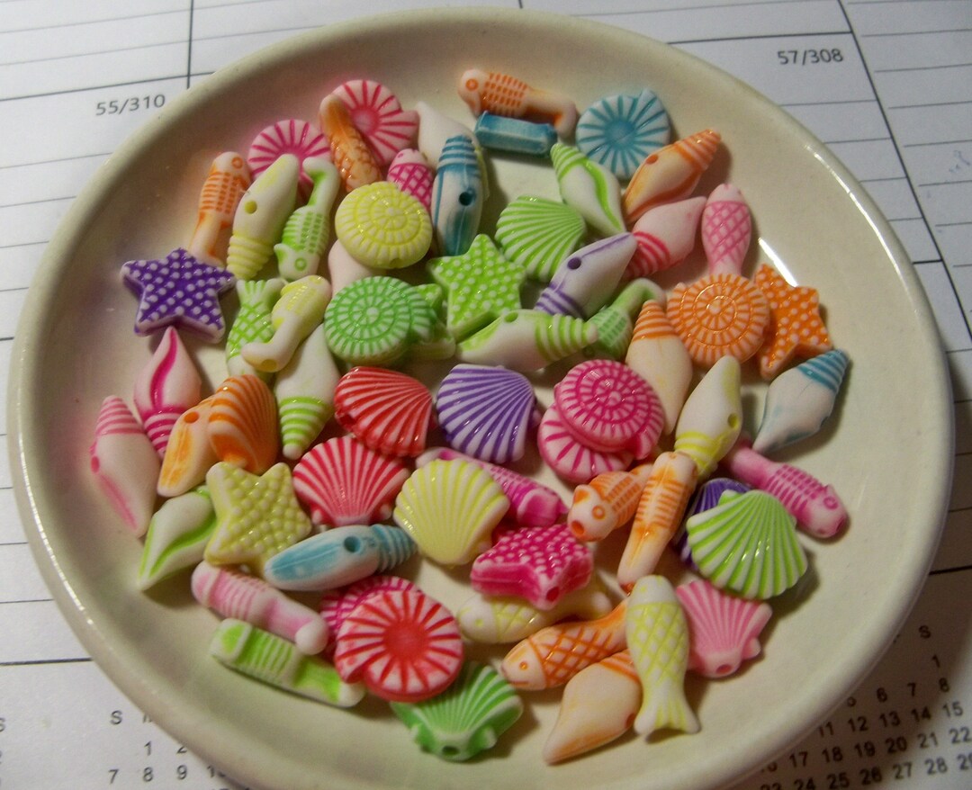 Marine Sea Shell Beads - 50 PCS - Etsy