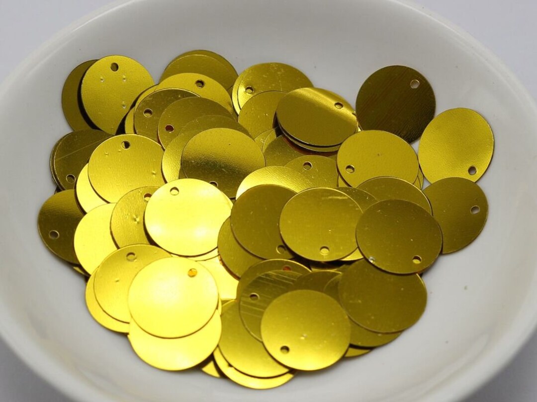 Gold Sequin Round Disks-16mm-100 PCS - Etsy
