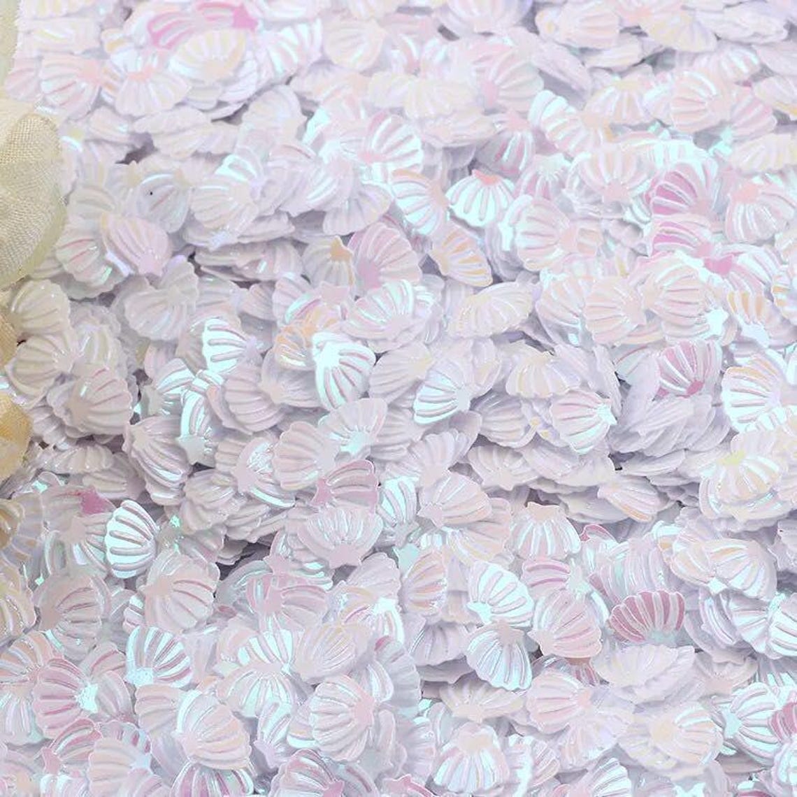 White Sea Shell Sequins-12x14mm - 100 Pcs. - Etsy
