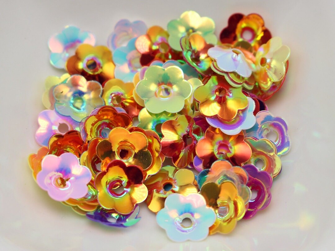 10mm Cup Flower Sequins-assorted Colors - 5g (100 Pcs) - Etsy