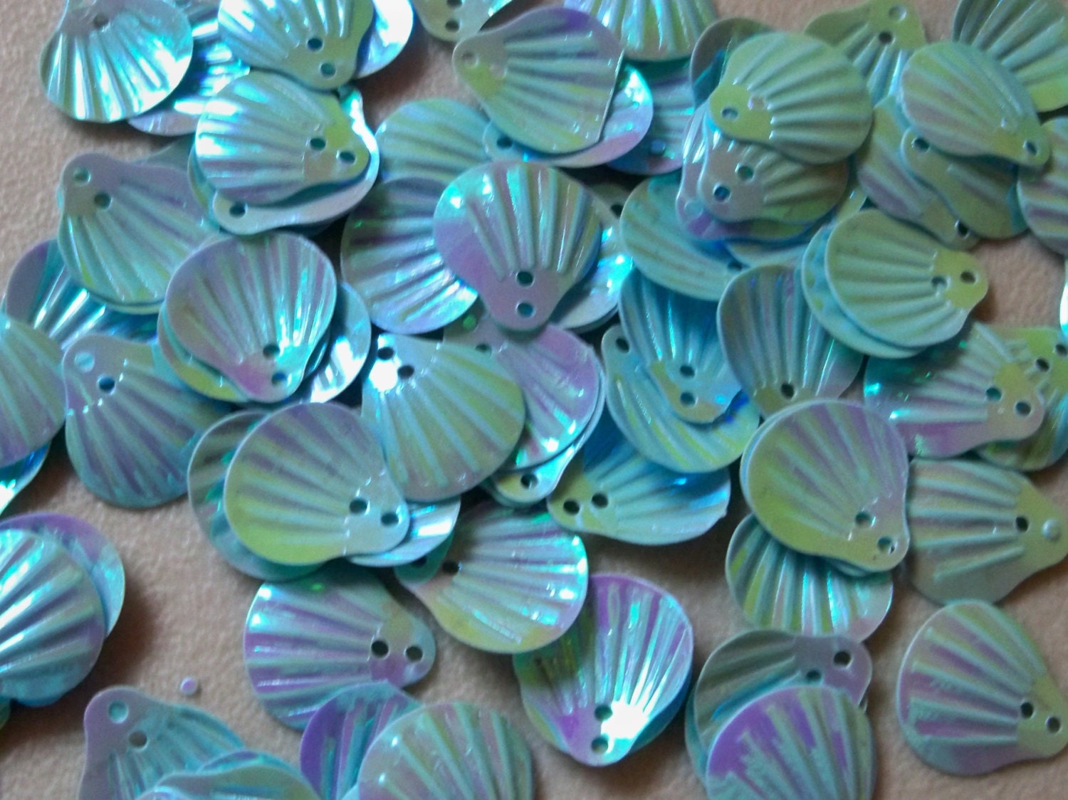 200 PCS. Blue Sequins-sea Shells-12x14mm - Etsy