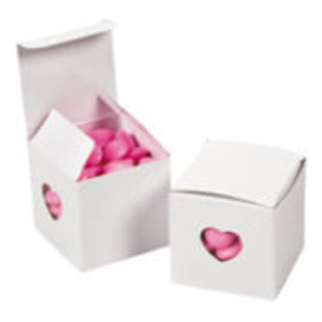 Favor Boxes-white With Heart Cutout-2"x 2"- 12 Ea. - Etsy