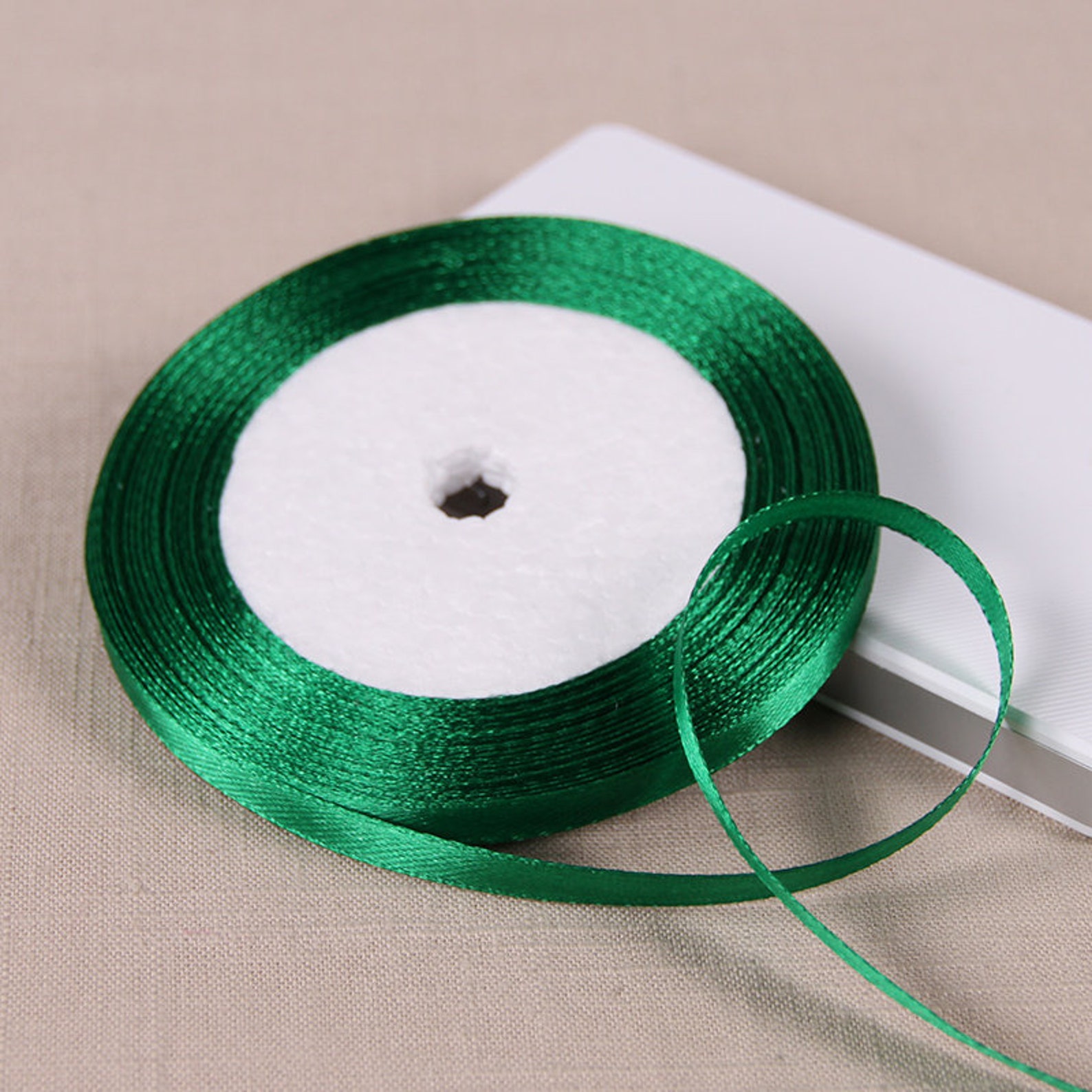 1/4 Green Satin Ribbon-6mm-10 YDS - Etsy