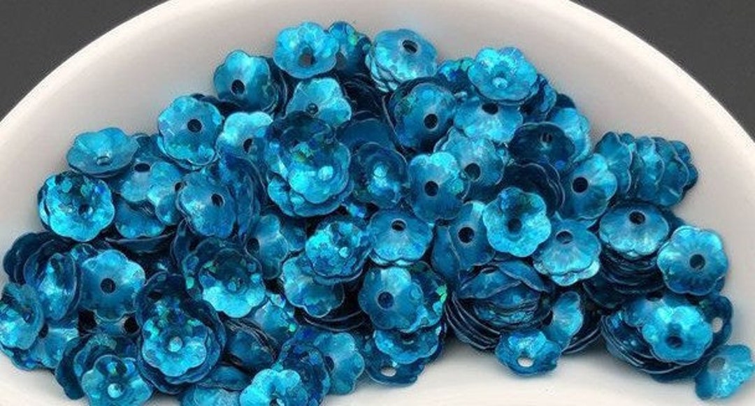 Sequins - 6mm Bright Blue Cup Flower Sequins - 200 PCS - Etsy