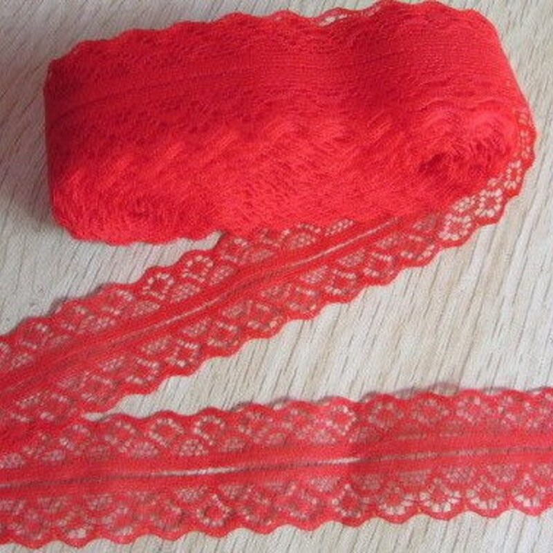 Red Lace Trim - Etsy