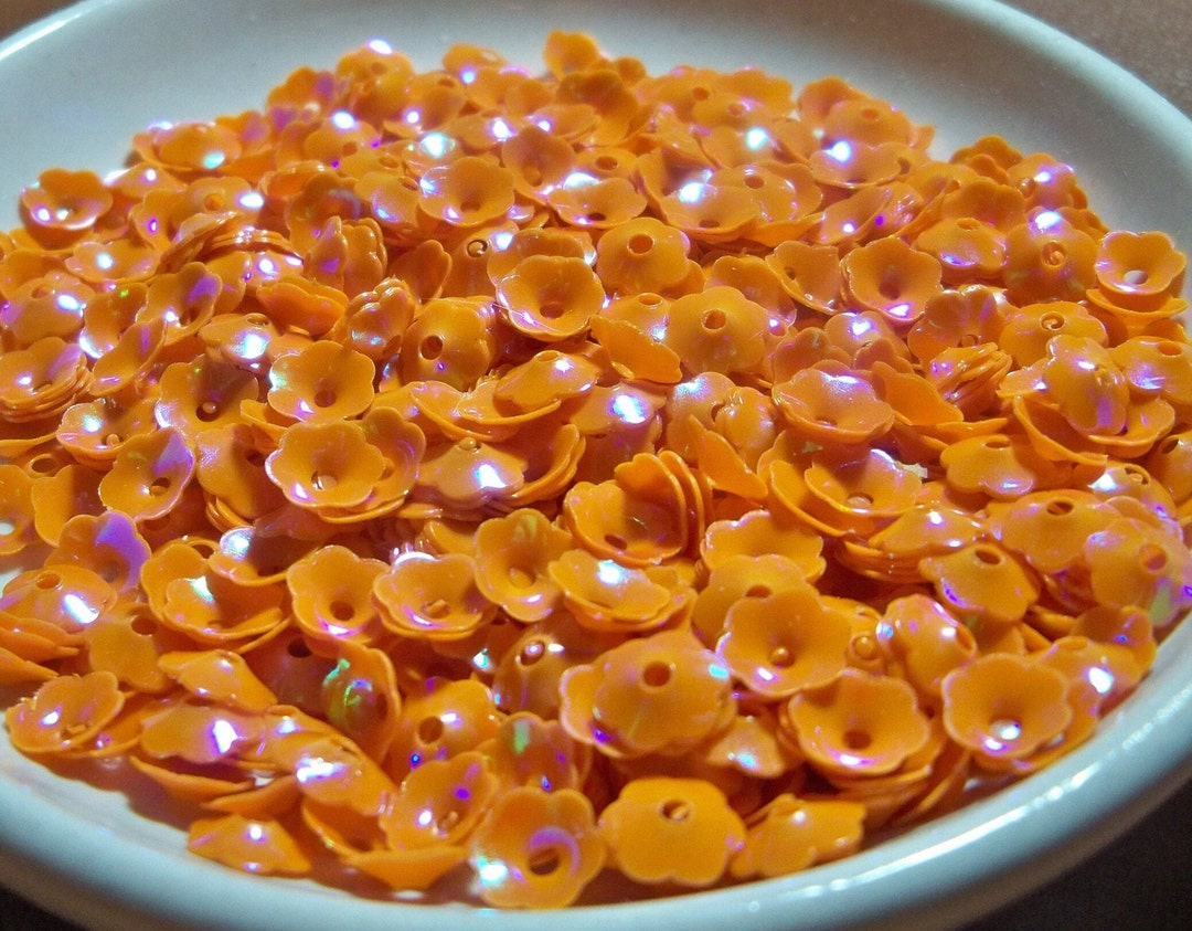 Sequins - Orange Cup Flower Sequins - 6mm - 200 PCS - Etsy