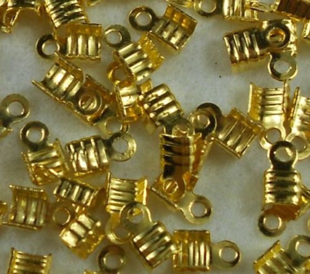 6mm Crimp Connectors-folding-gold Plated-100 Pcs - Etsy