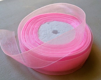 Pink organza ribbon | Etsy