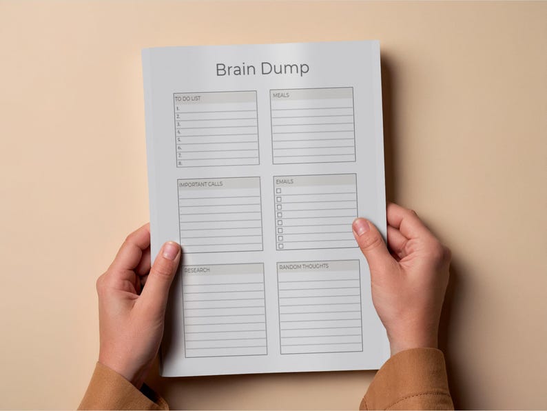 Editable ADHD Brain Dump Printable | To-do List Template | Daily ...