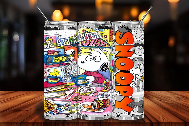 Snoopy Tumbler Wrap Set | Digital Download 20oz Skinny Tumbler ...