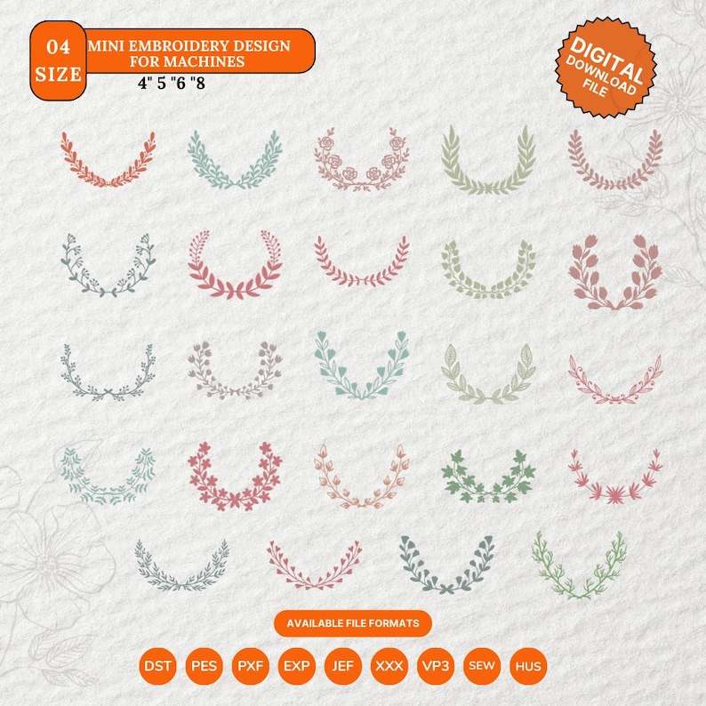 Monogram Wreath Crest Embroidery Designs Bundle (digital Download) - Etsy