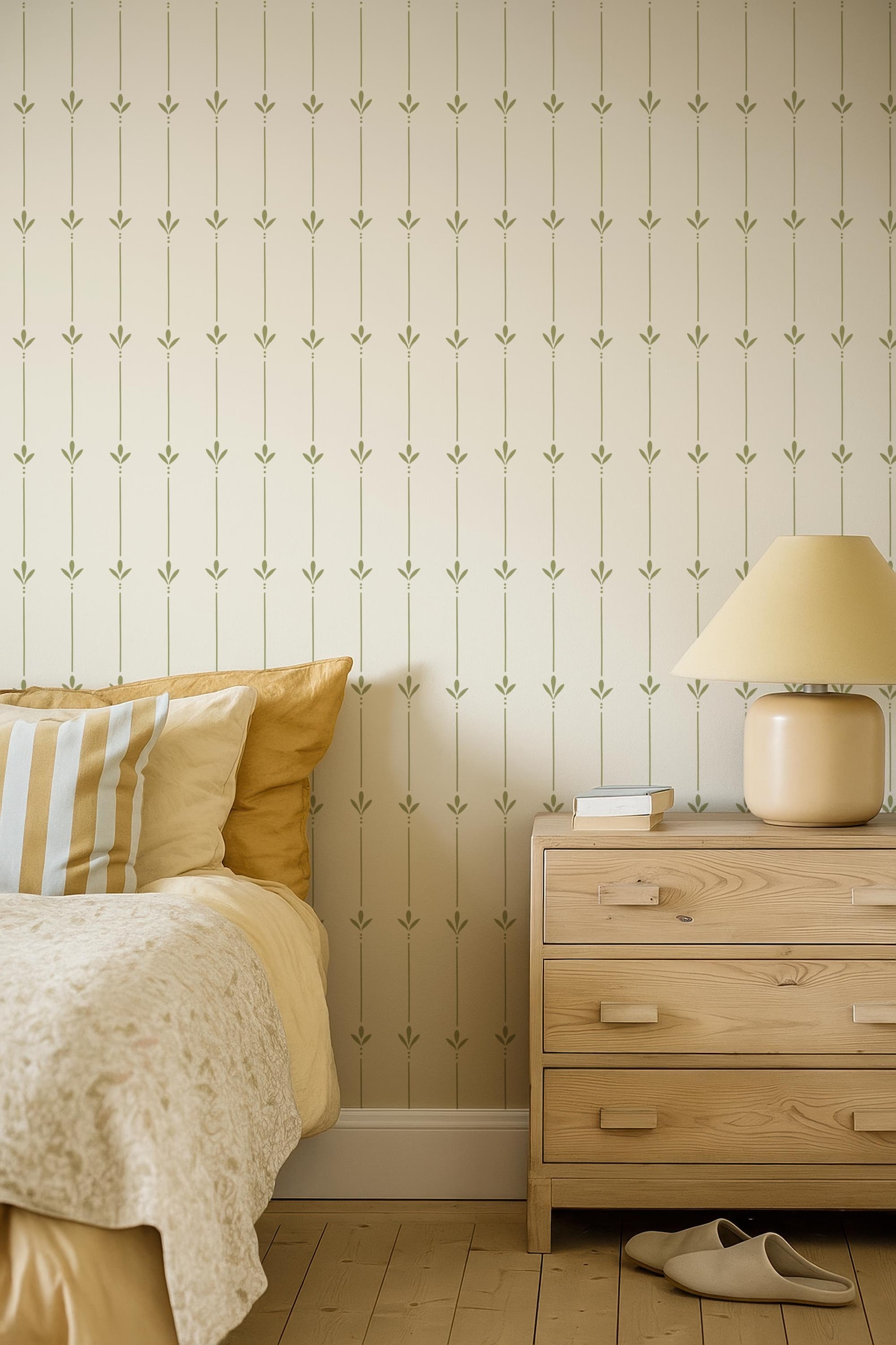 Victorian Stripe Wallpaper – Vintage Botanical Peel & Stick or ...